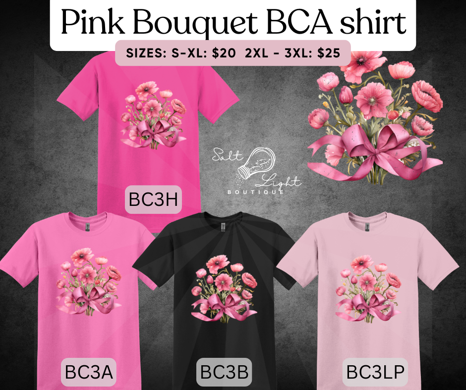️ Pink Bouquet 🌸 BCA Graphic Tee – Salt & Light Boutique
